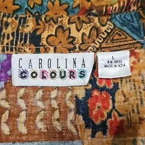 Carolina Colours | Tops | Carolina Colours Button Up The Front Colorful ...